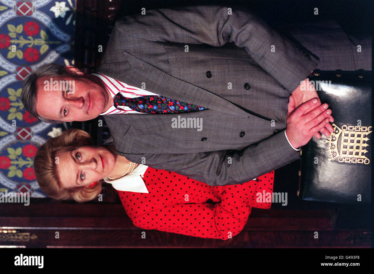 Former tory mp neil hamilton and his wife christine hi-res stock ...