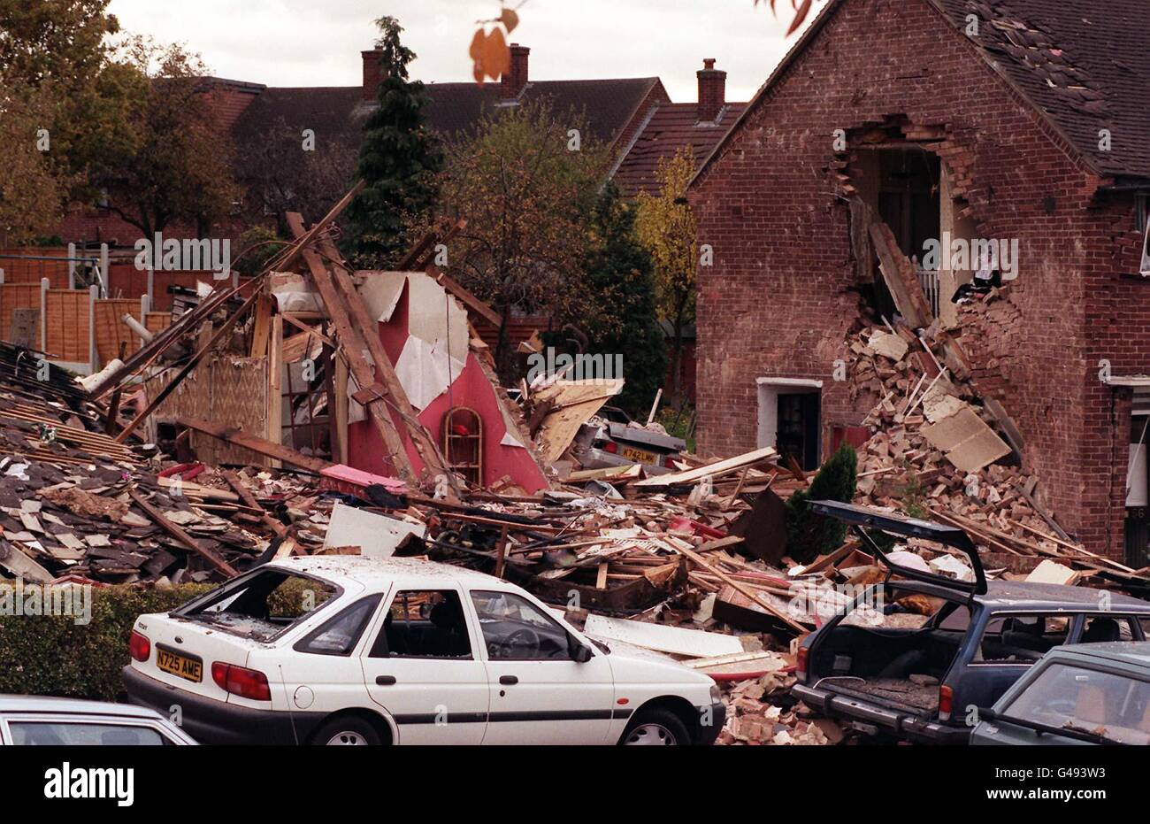 The scene of devastation left by a massaive blast in Deepdene Road ...