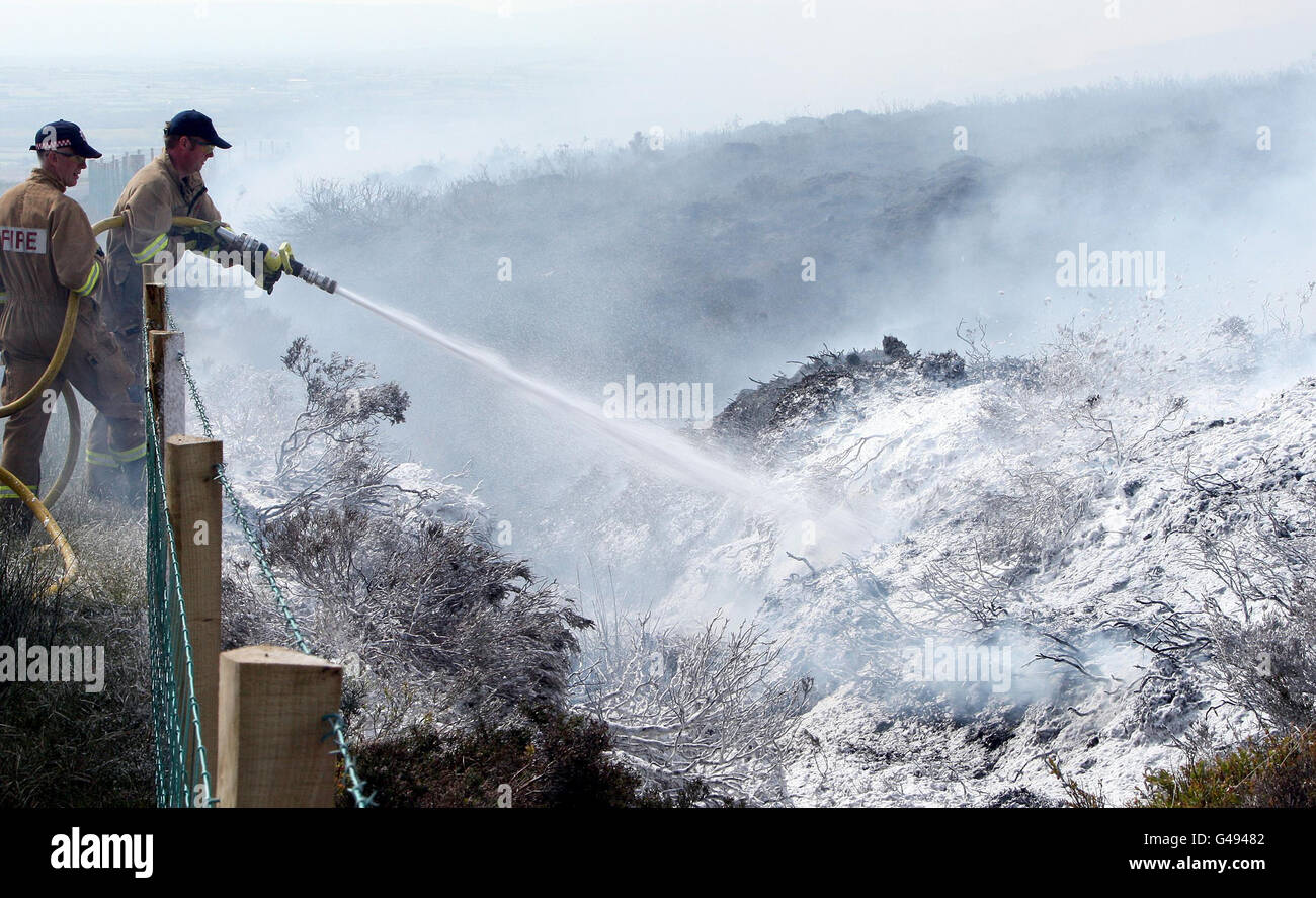 Firefighters try to contain Gorse fires in the hills above Loughguile ...