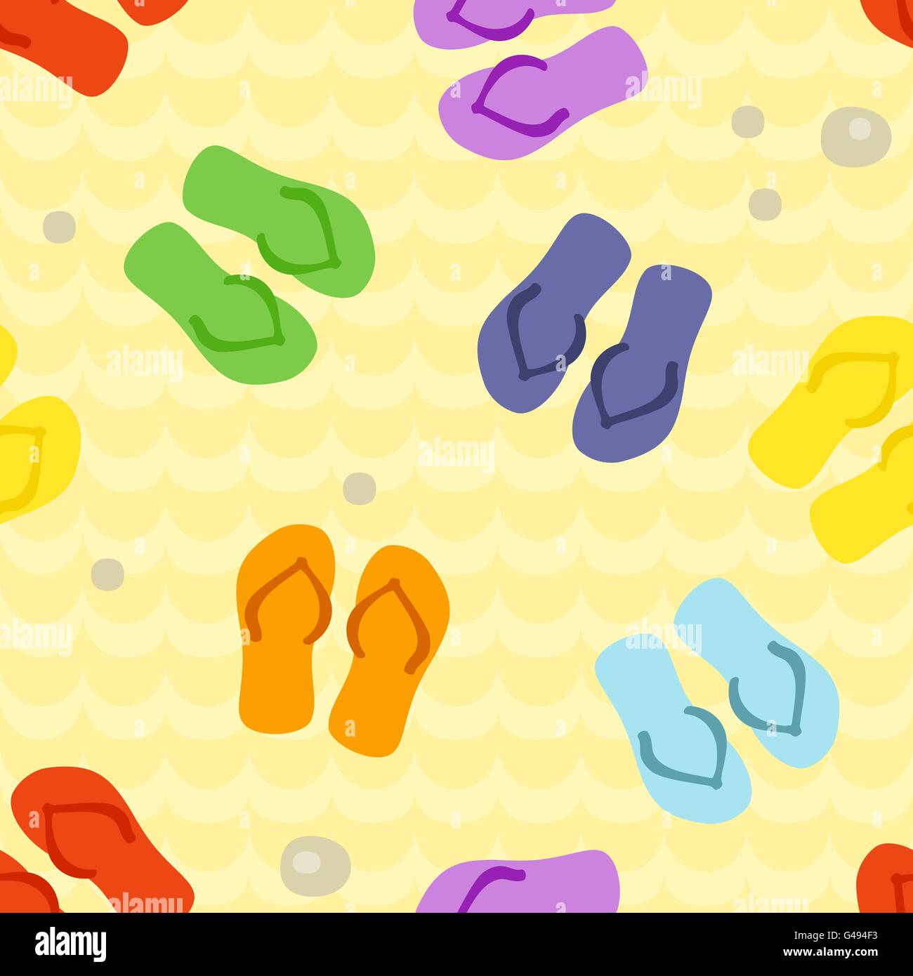 Seamless pattern with rainbow flip flops on a sand Stock Vector Image ...