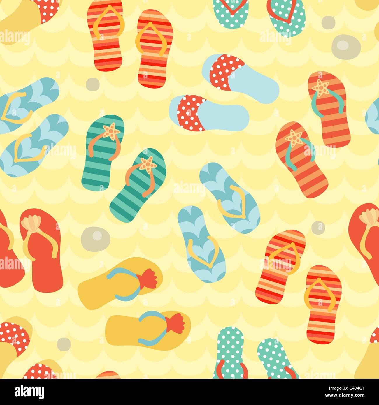 Seamless pattern with flip flops on a sand Stock Vector Image & Art - Alamy