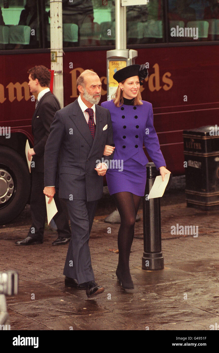 PRINCE MICHAEL OF KENT AND HIS DAUGHTER, LADY GABRIELLA WINDSOR, ARRIVE ...