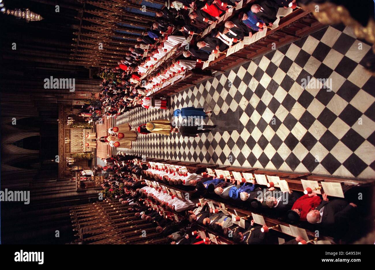 Queen elizabeth ii the duke of edinburgh leave westminster abbey hi-res ...