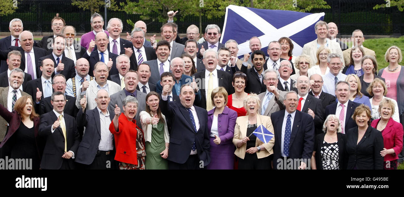 SNP leader Alex Salmond and SNP deputy leader Nicola Sturgeon with ...