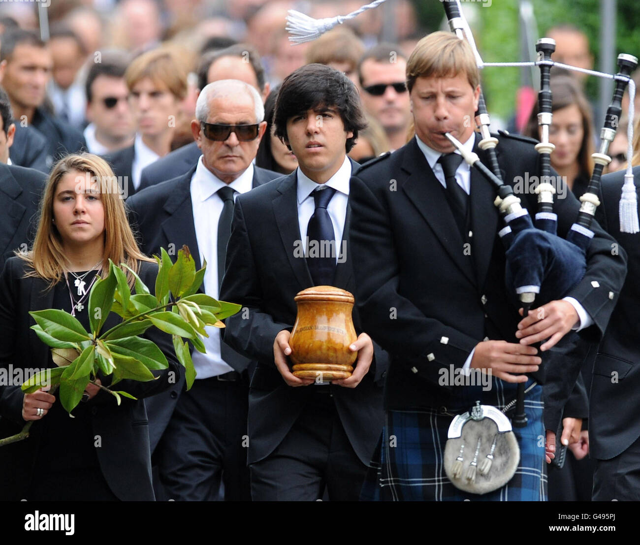 Javier Ballesteros carries the ashes of his father Seve Ballesteros ...