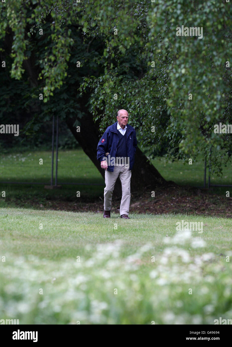 The Duke of Edinburgh checks the cross-country driving course at the ...
