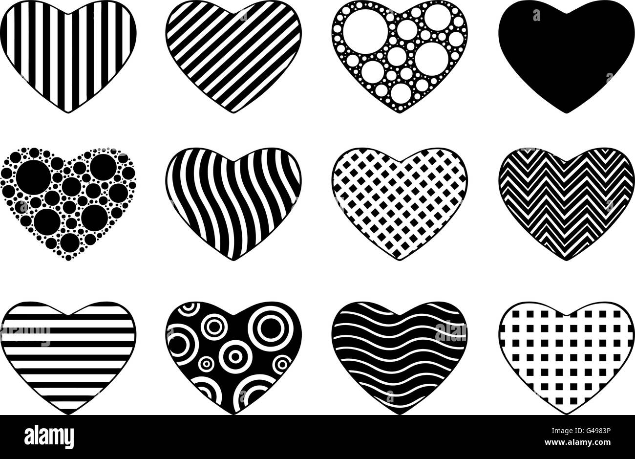 Set of different hearts Stock Vector Image & Art - Alamy