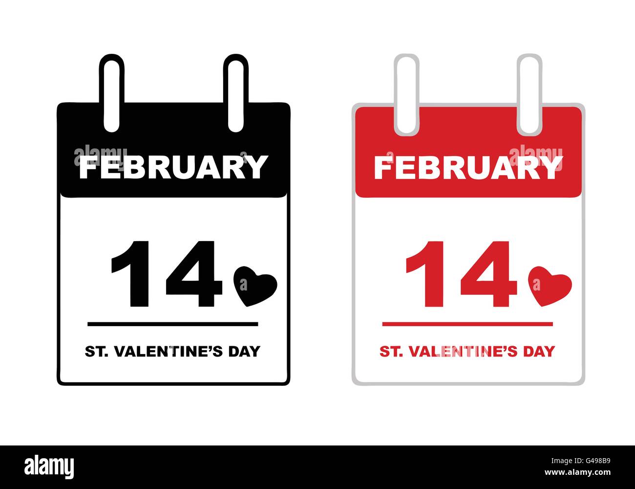 Illustration calendar icon valentines Stock Vector Images - Alamy