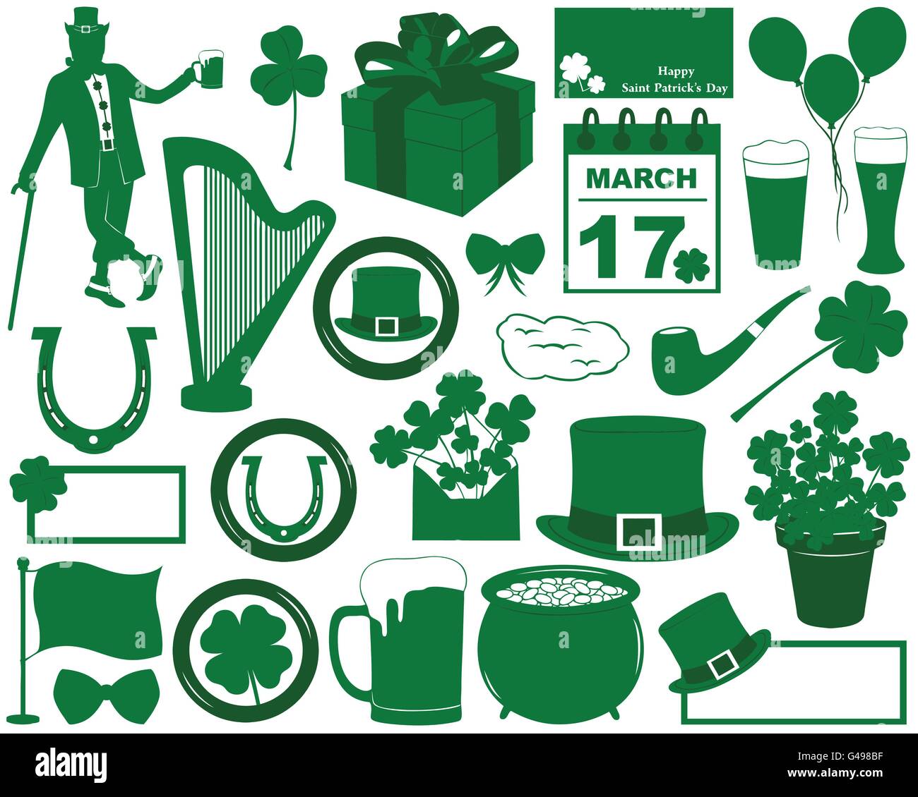 Irish holiday elements flag Stock Vector Images - Alamy