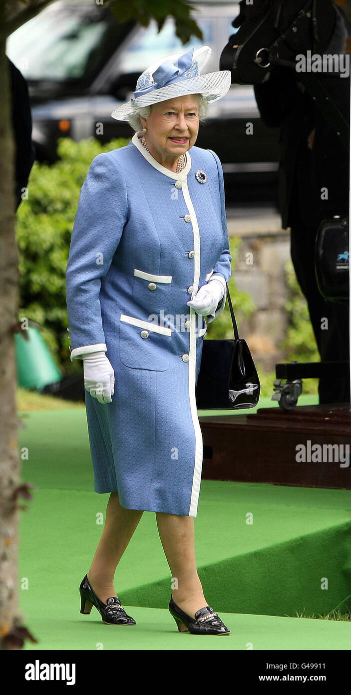 Queen Elizabeth II arrives at the Irish National Stud, one of Ireland's ...