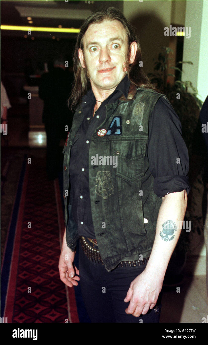 Singer lemmy of motorhead at the kerrang 1997 in london hi-res stock ...