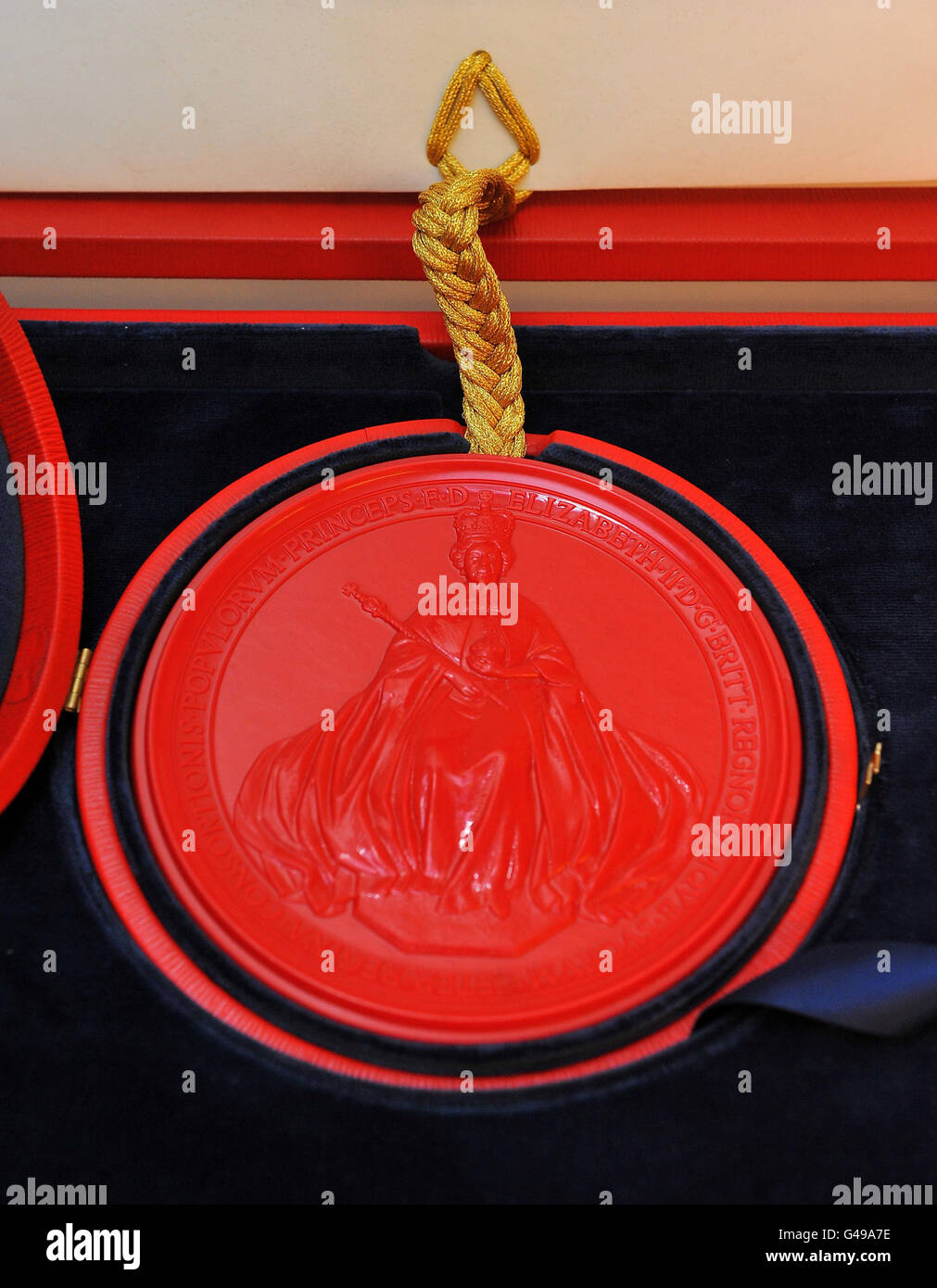 A close up of the seal on the 'Instrument of Consent', which is the ...