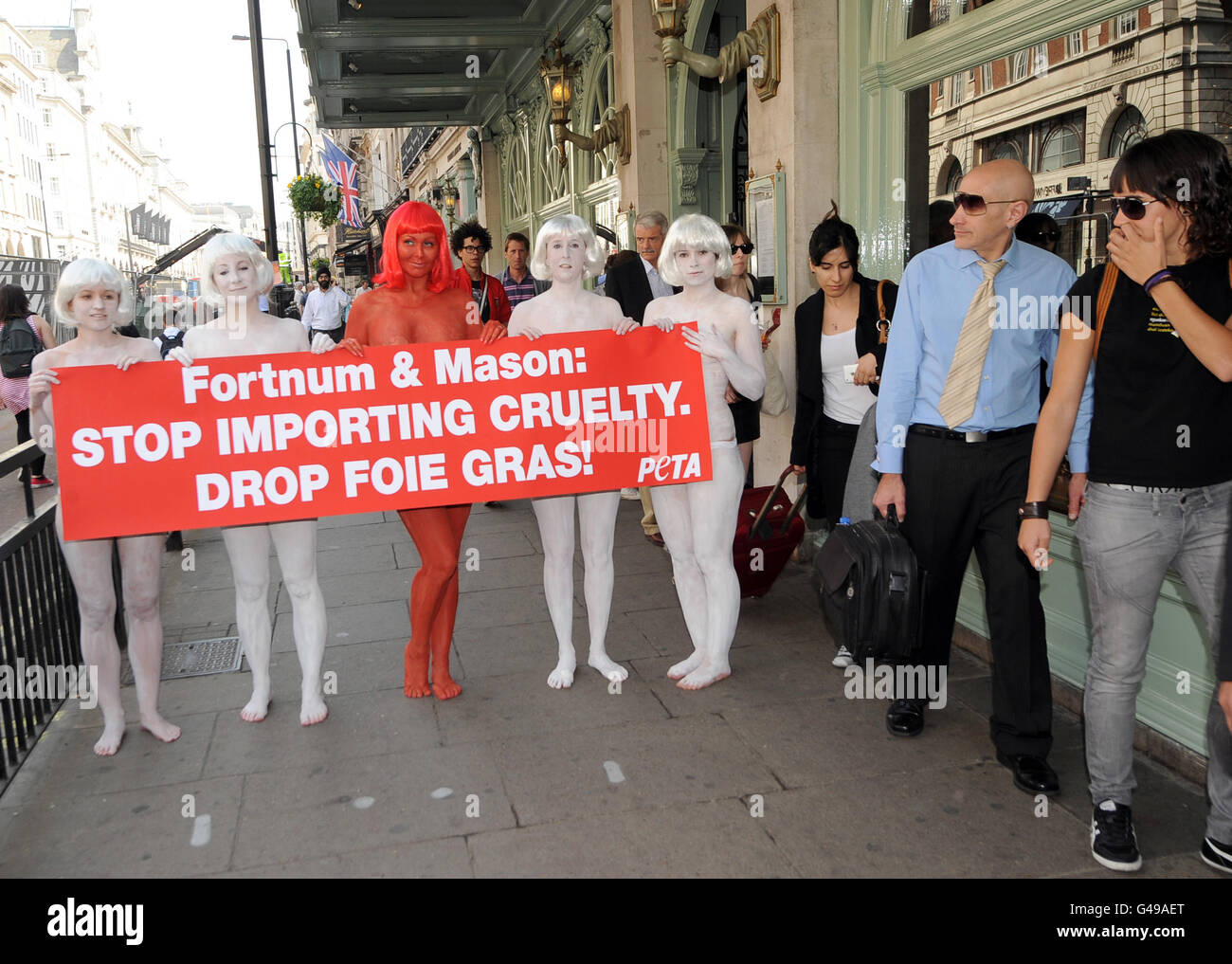 PETA protest against foie gras Stock Photo - Alamy