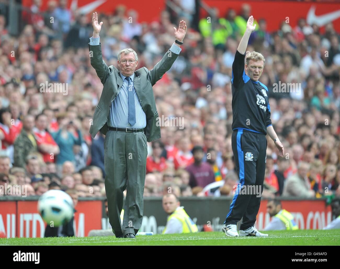 Manchester united manager alex ferguson on the touchline hi-res stock ...