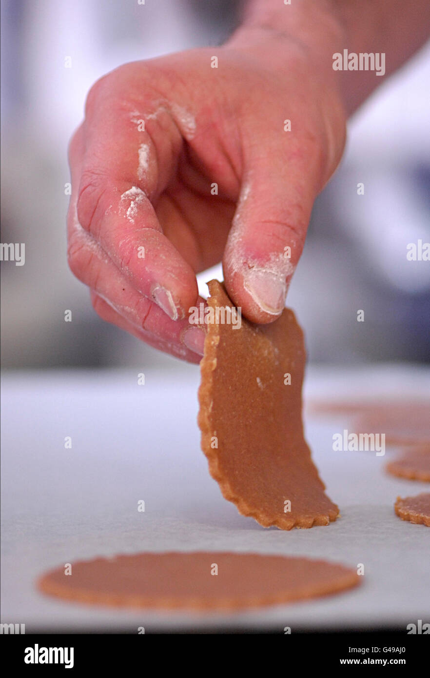 pastry Chef laying out biscuits ready for baking Stock Photo - Alamy