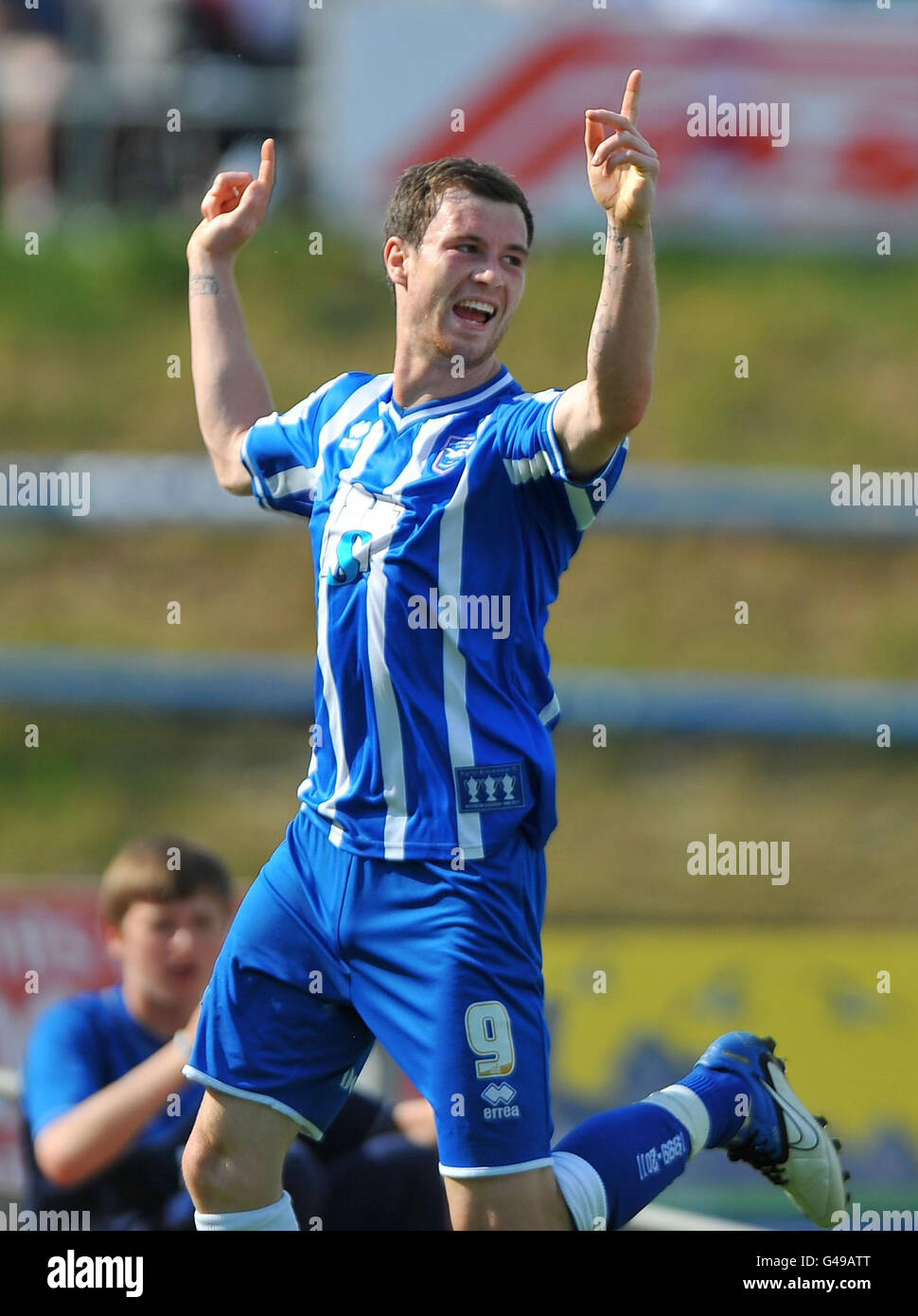 Brighton and Hove Albion's Ashley Barnes celebrates scoring during the ...