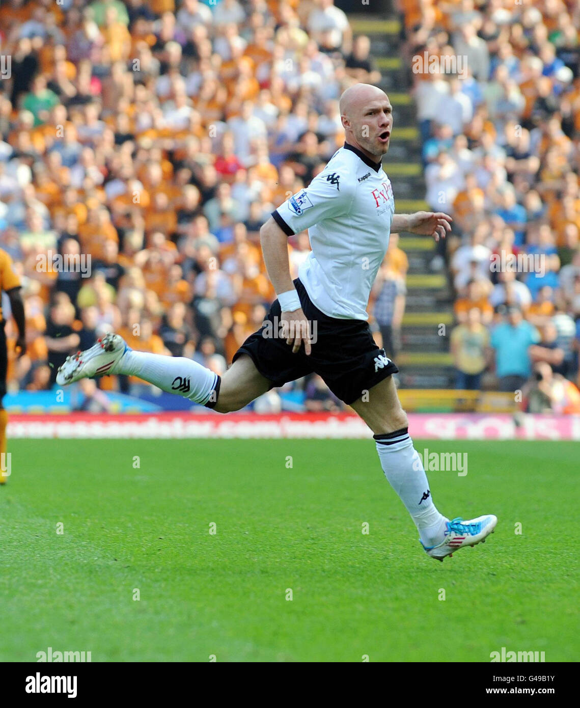 Fulham's Andy Johnson celebrates after he scores the equalising goal ...