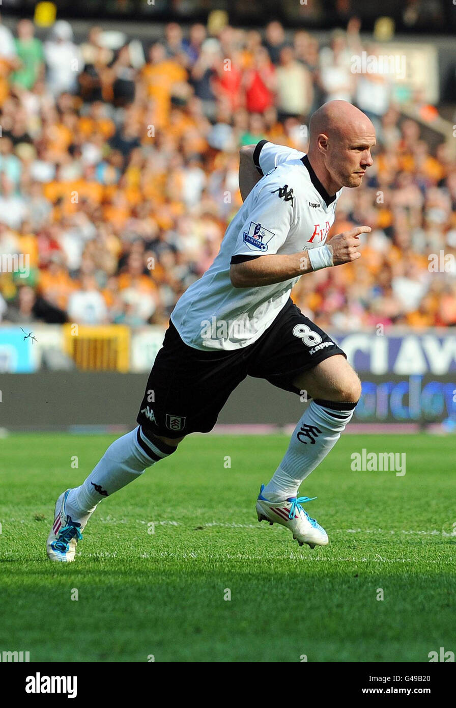 Fulham's Andy Johnson celebrates after he scores the equalising goal ...