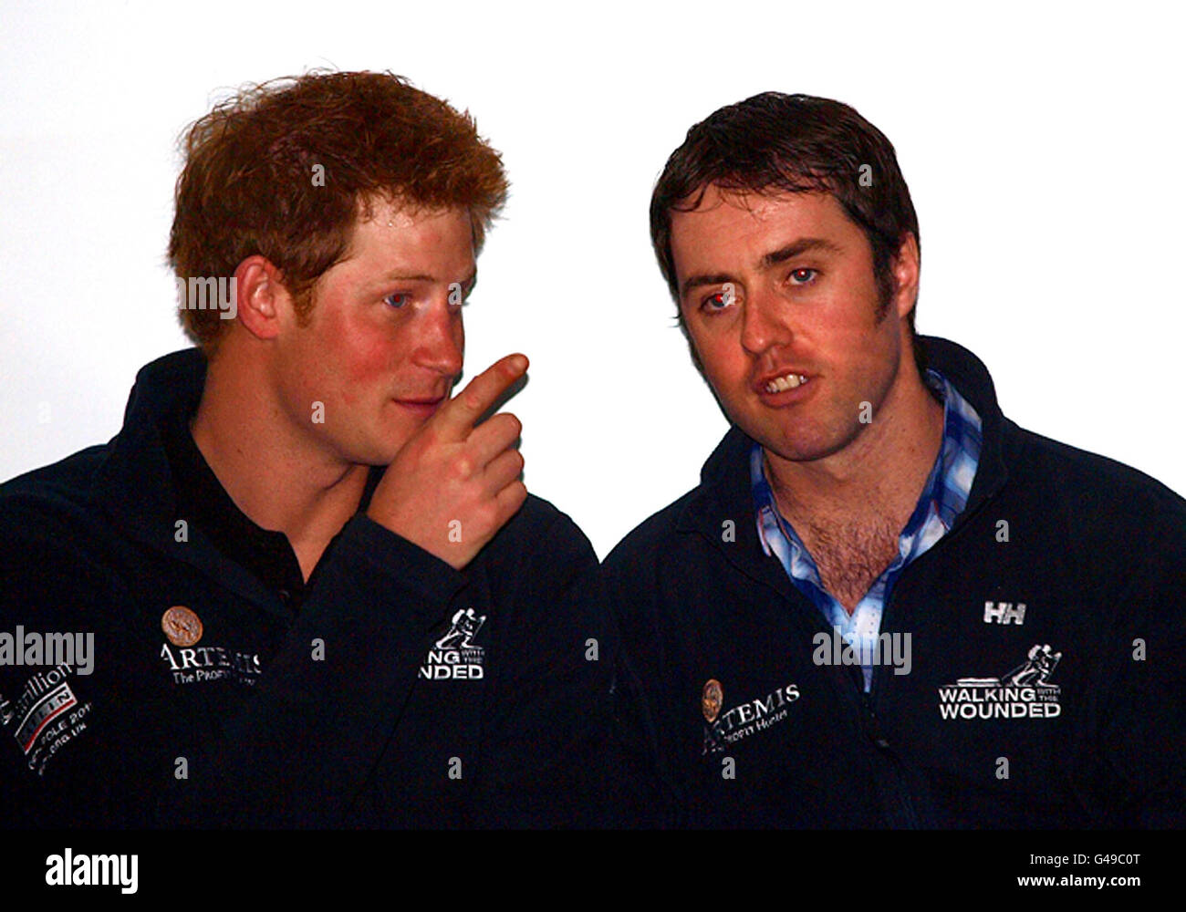 Prince Harry (left) with Captain Martin Hewitt at a reception for the ...