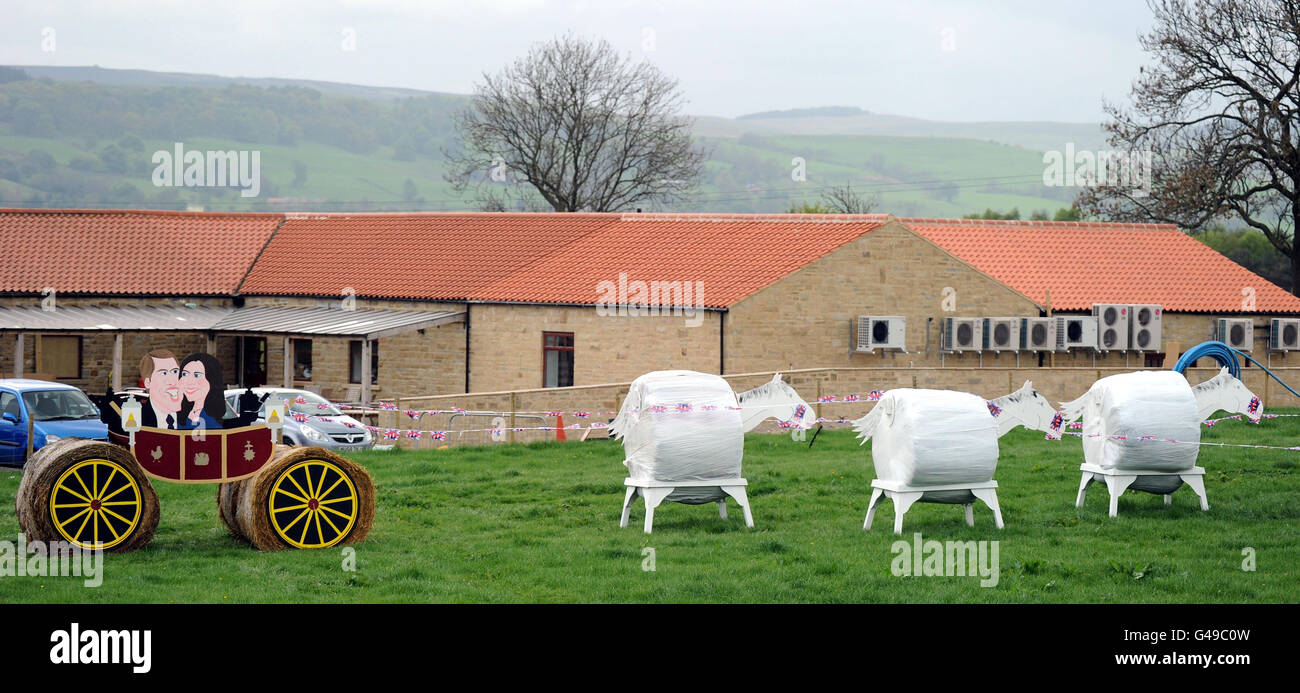 The Royal Weeding display at Mainsgill farmshop, North Yorkshire Stock ...