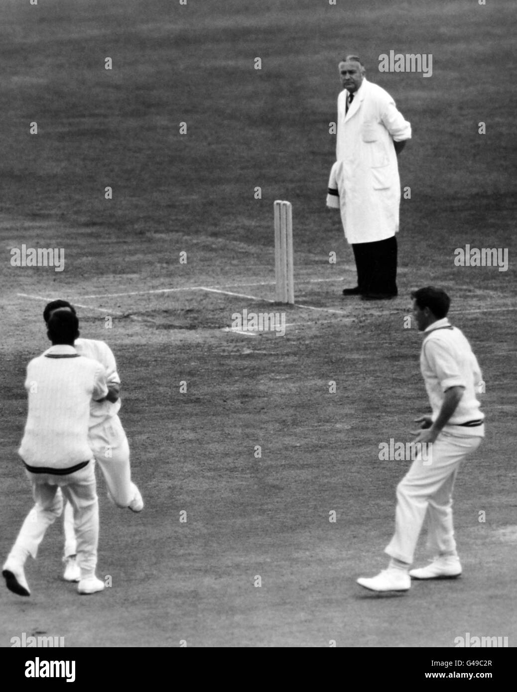 South Africa's Tiger Lance and Graeme Pollock almost collide with ...