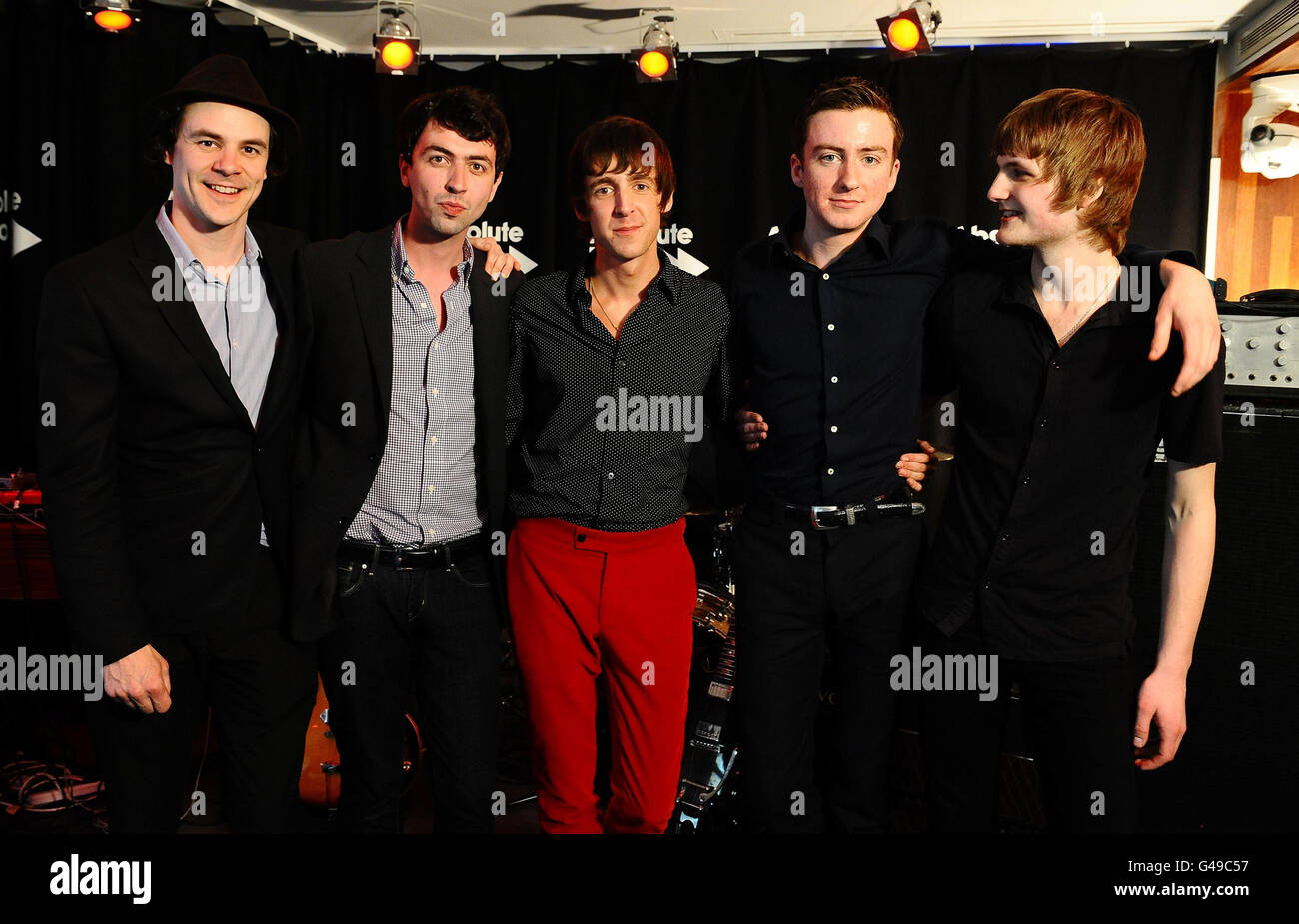 Miles Kane (centre) and band (from left to right) Ben Parsons, Phill ...