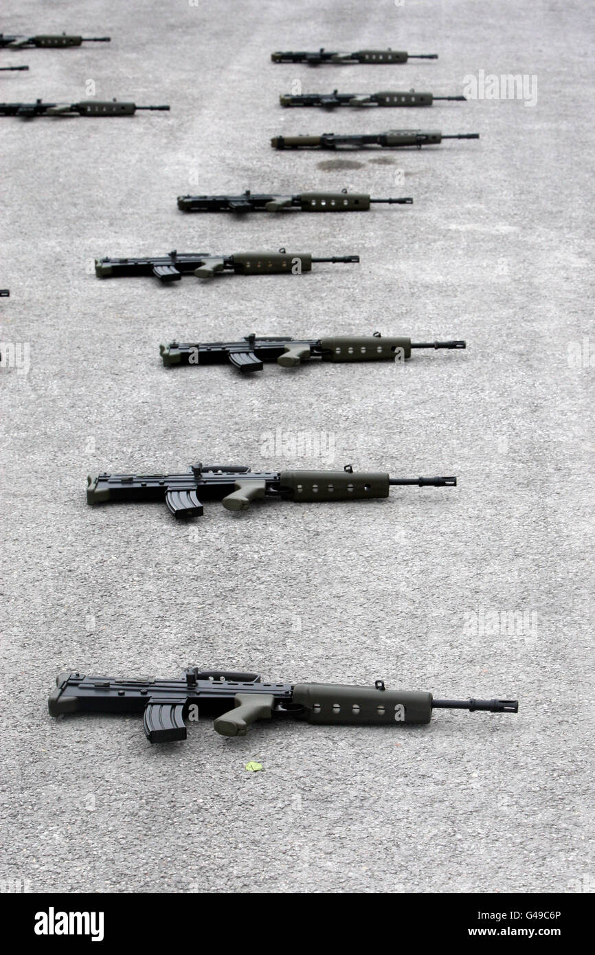 Guns belonging to some of the RAF personnel that have volunteered to ...