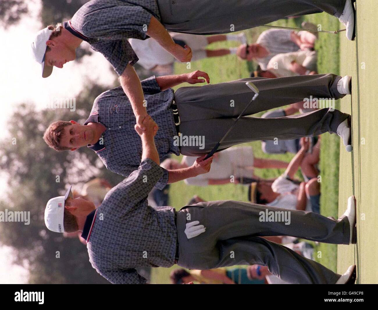 American's Jeff Maggert (left) Phil Mickelson (centre) and Jim Furyk ...