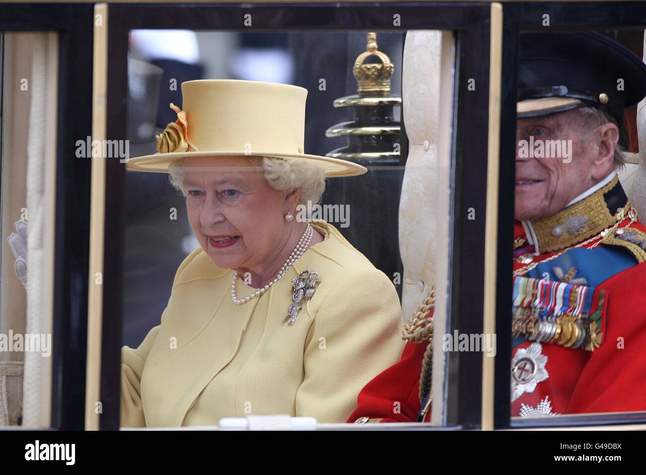 Queen Elizabeth II and the Duke of Edinburgh join the Royal procession ...