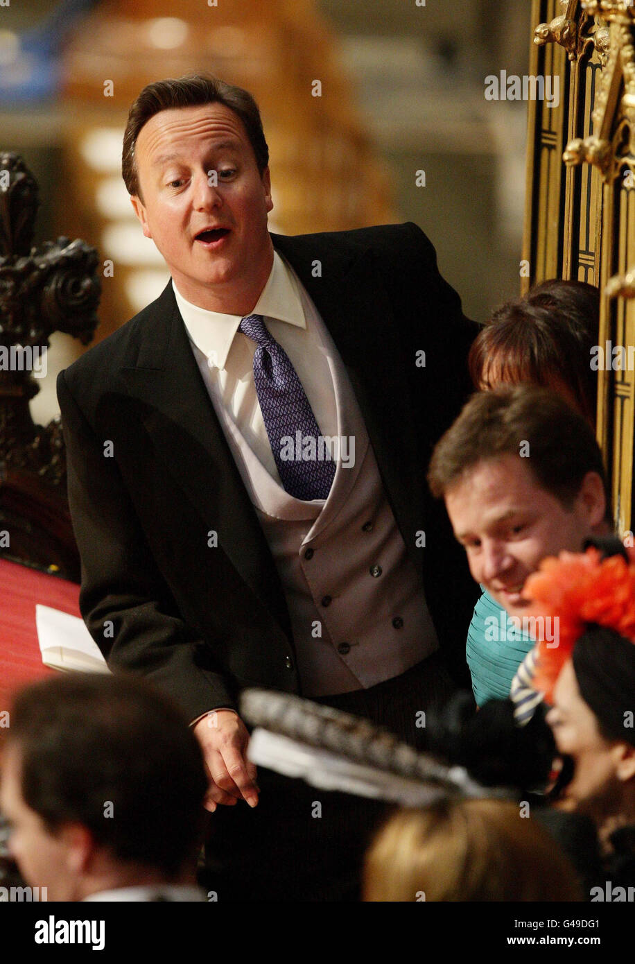 Prime Minister David Cameron arrives at Westminster Abbey, London, for ...