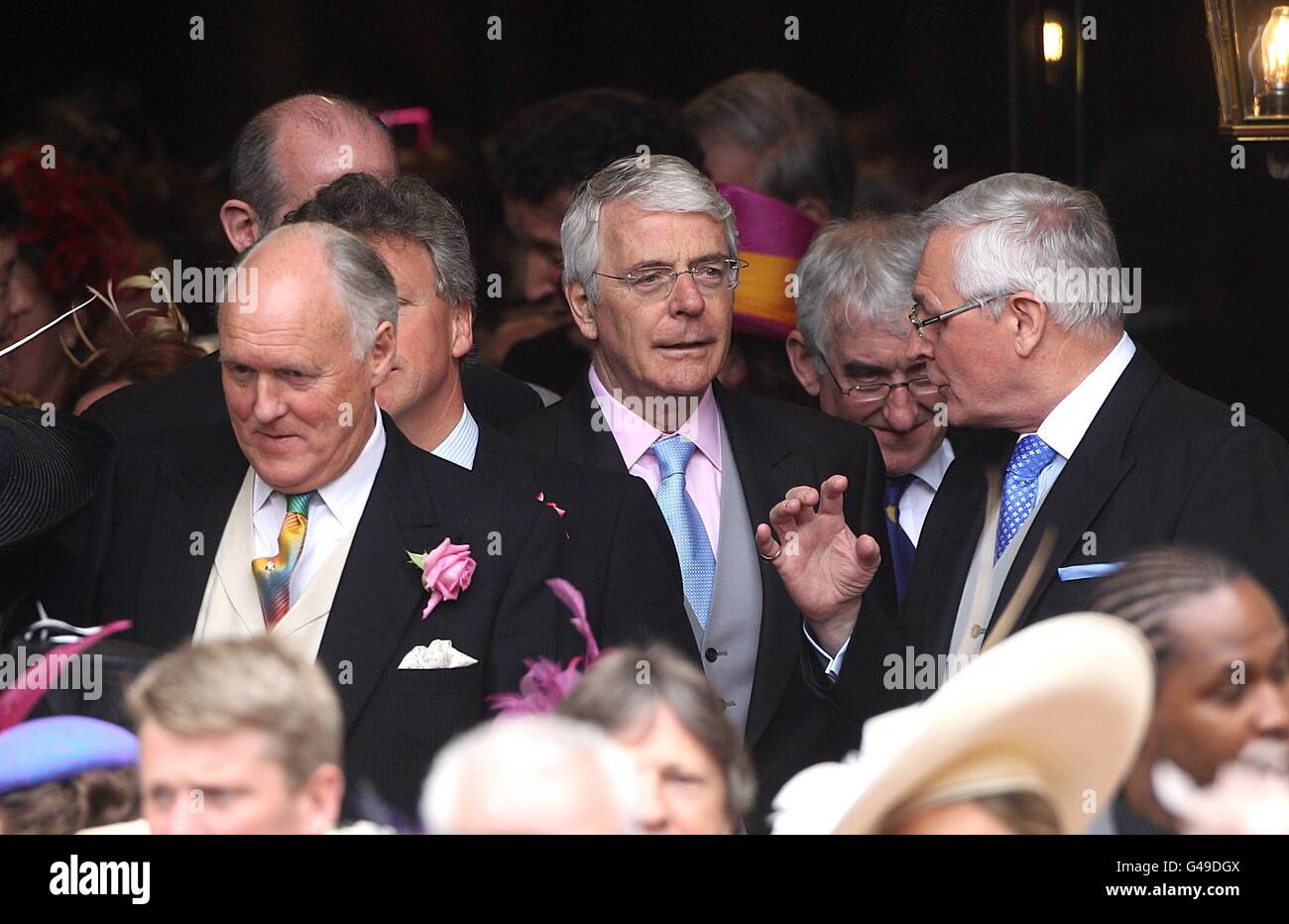 Sir John Major emerges from Westminster Abbey after the wedding ...