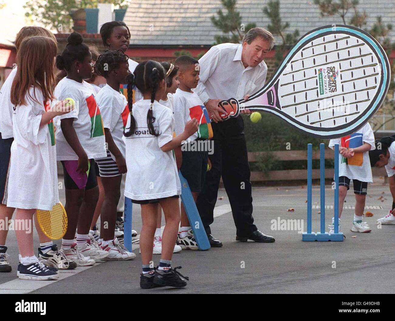 Under Secretary of State for Sport Tony Banks entertains school ...