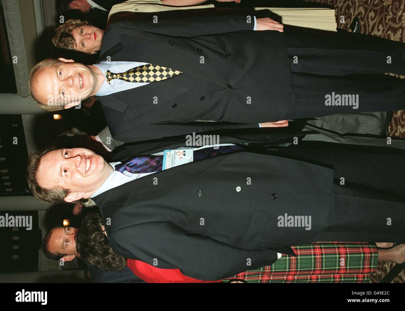 Conservative Party leader, William Hague (right), with Raymond ...