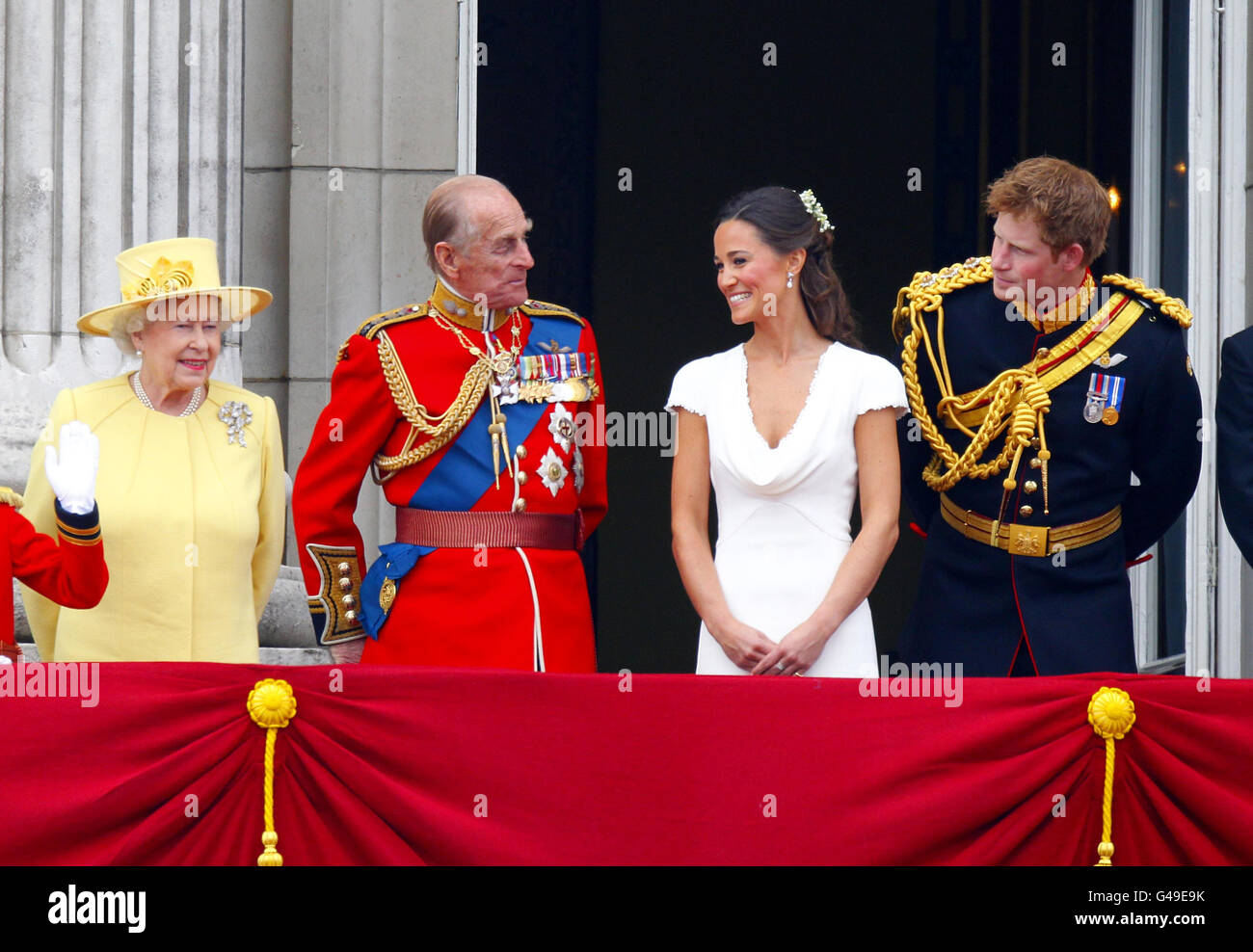 (From left - right) Queen Elizabeth II, Duke of Edinburgh, Pippa ...