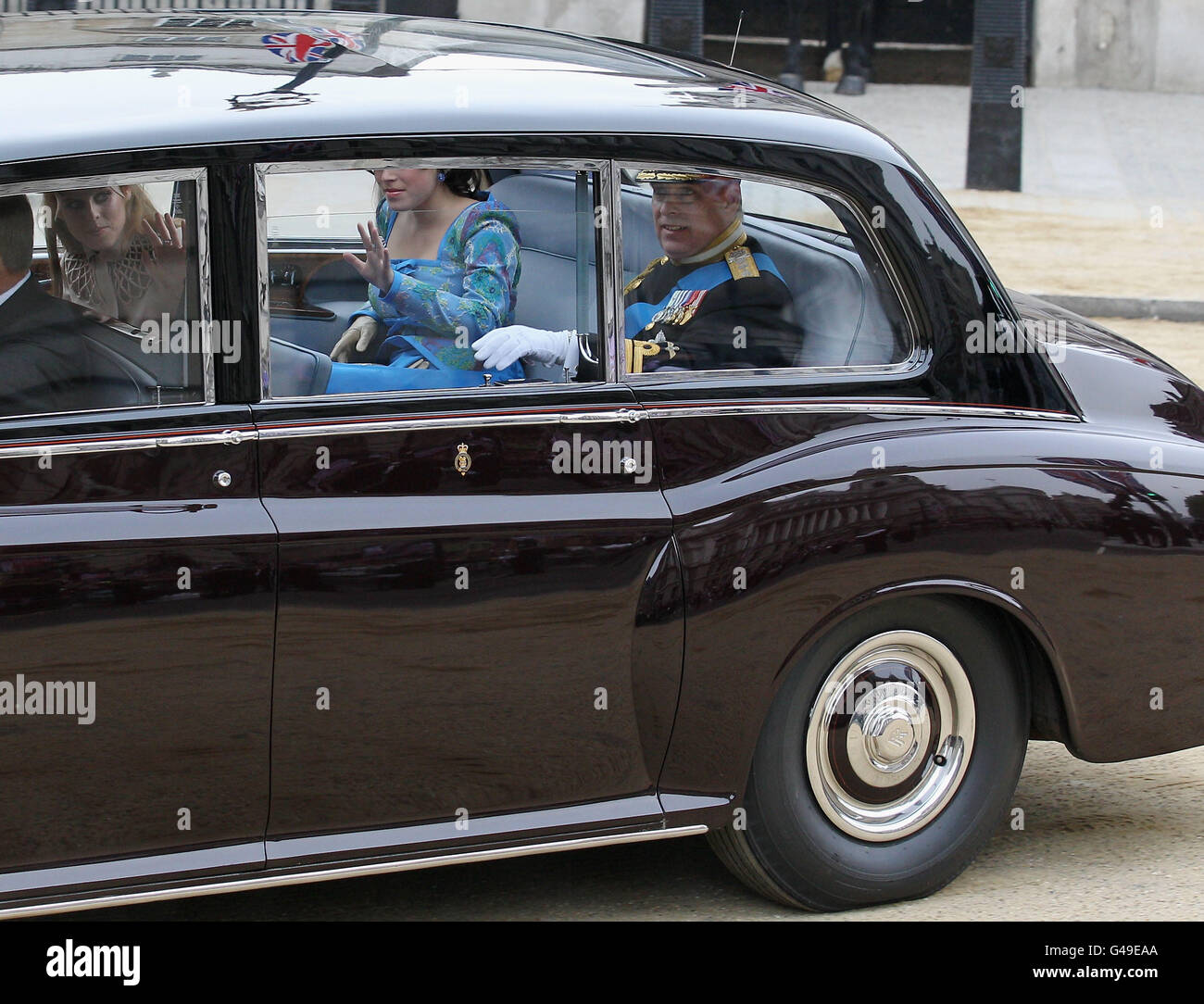 Princess beatrice prince andrew make way westminster abbey hi-res stock ...