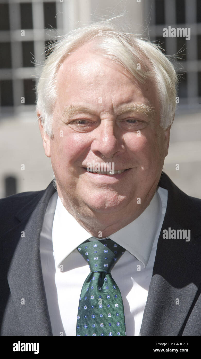Lord Patten outside Broadcasting House, London, on his first day as ...