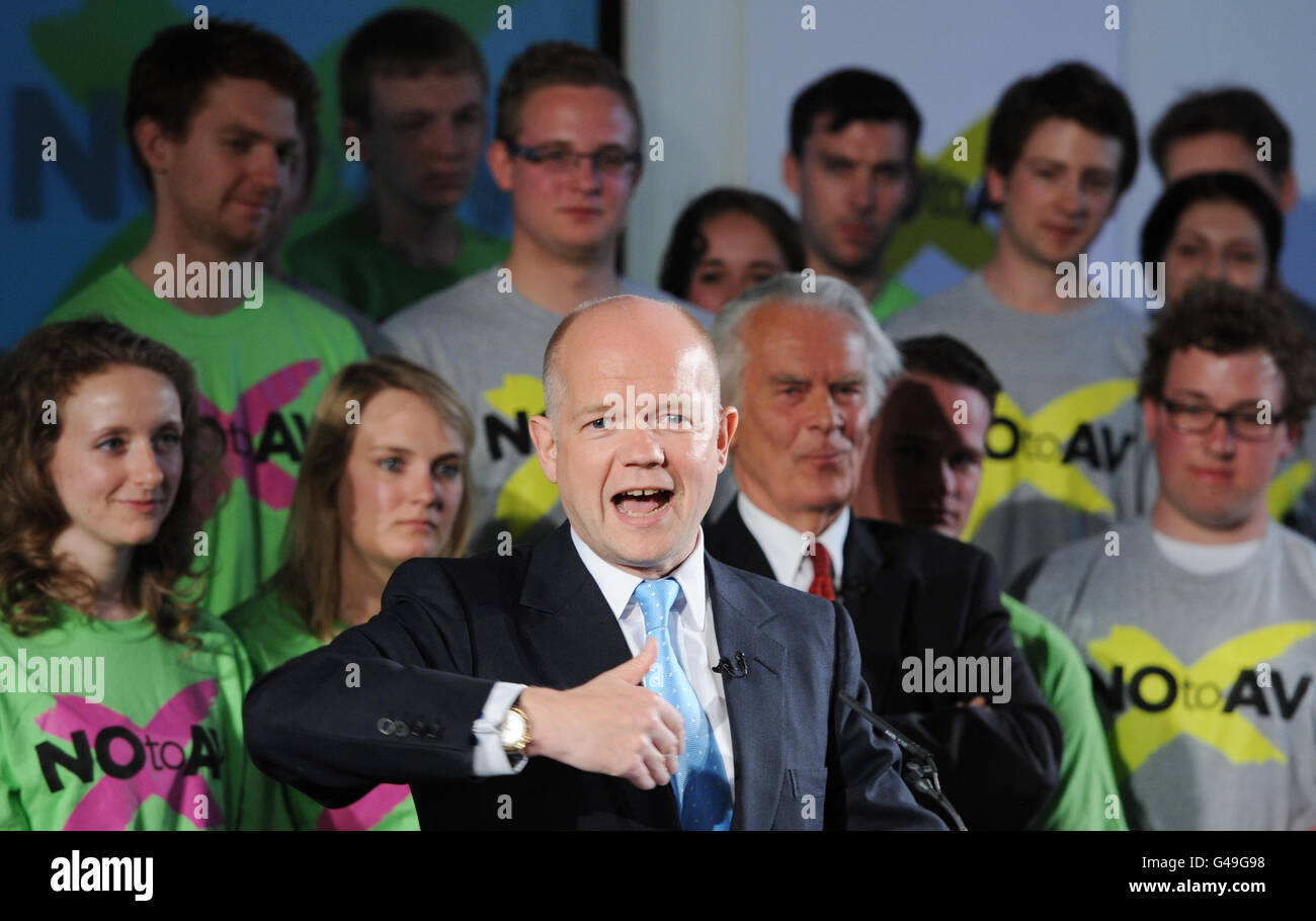 Foreign Secretary William Hague speaks at a No to AV rally in ... Foreign Secretary William Hague speaks at a No to AV rally in ...