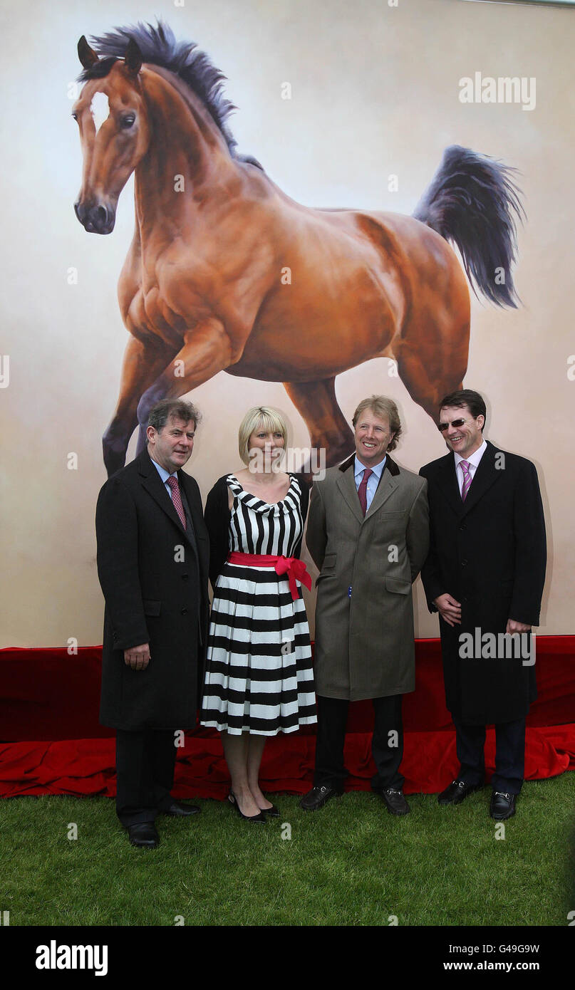 (from left) JP McManus, Artist Nicola Russell, Charlie Swan and Aiden O ...