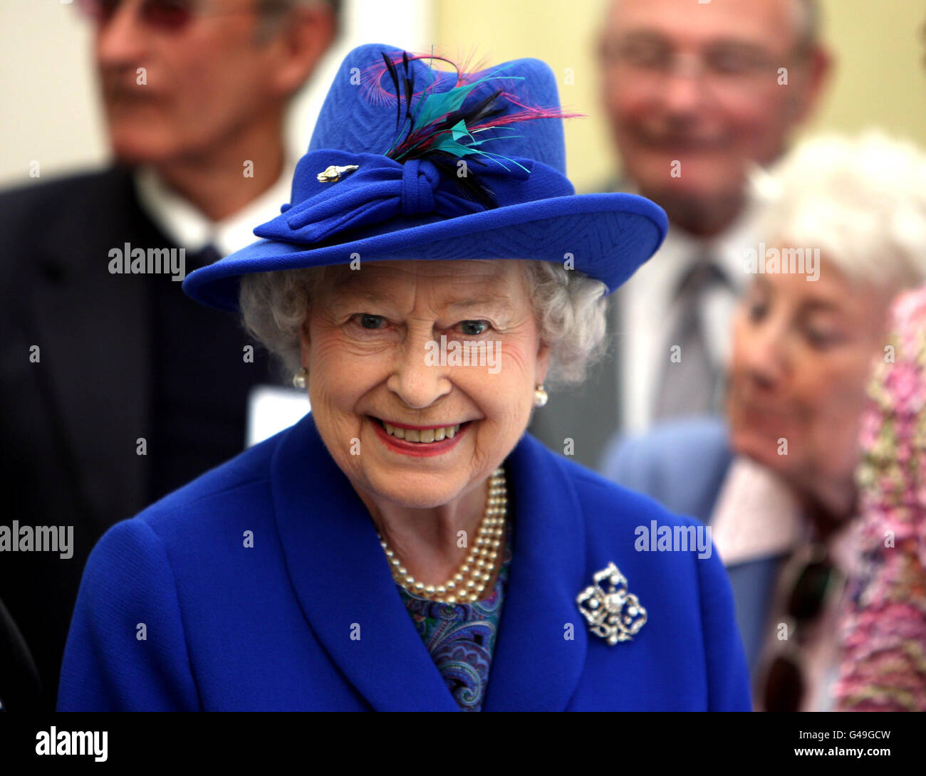 Queen Elizabeth II, during a visit to the Newmarket Day Centre in the ...