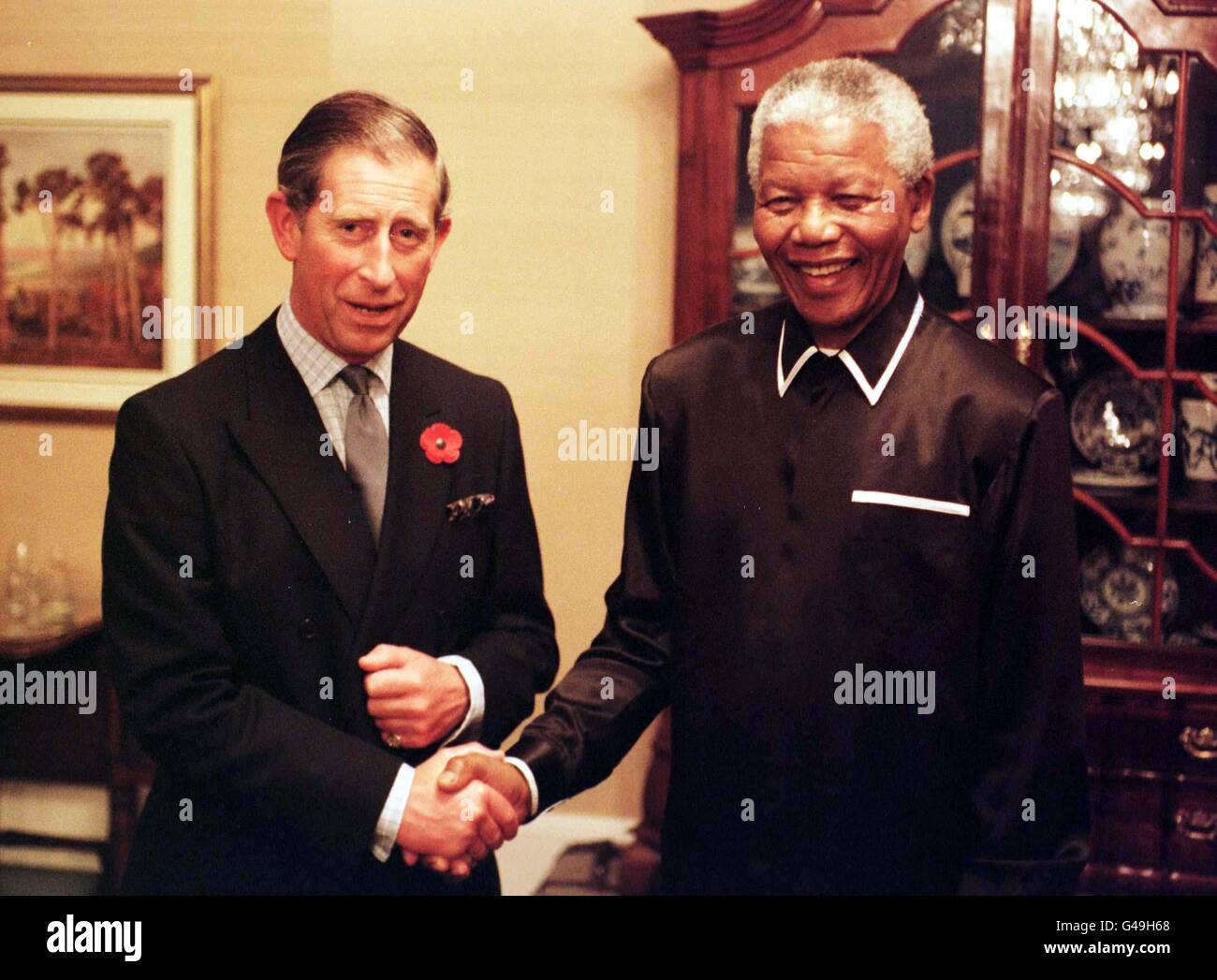 The Prince of Wales (left) and South Africa's President, Nelson Mandela ...