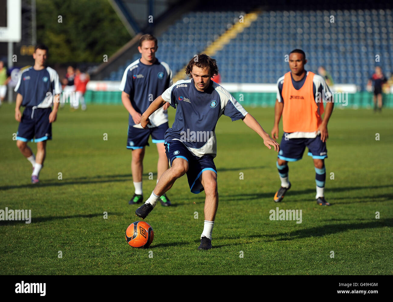 Wycombe wanderers warm up before hi-res stock photography and images ...