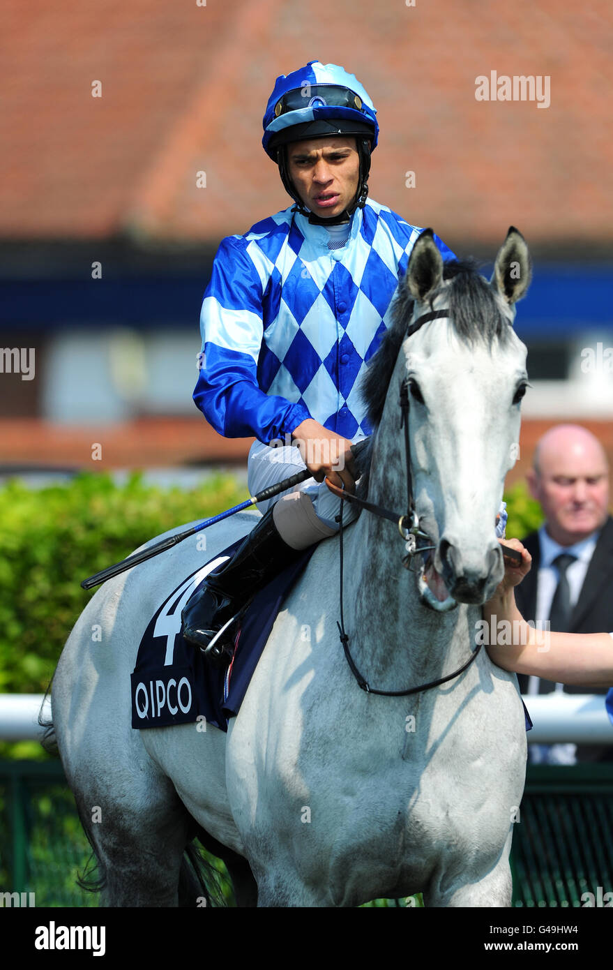 Jockey Sean Levey on Greylami prior to the Qipco Sponsors British ...