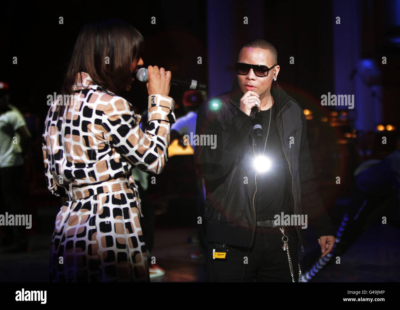 Singer Sara-Jane Skeete and rapper Ironik during a rehearsal of a ...