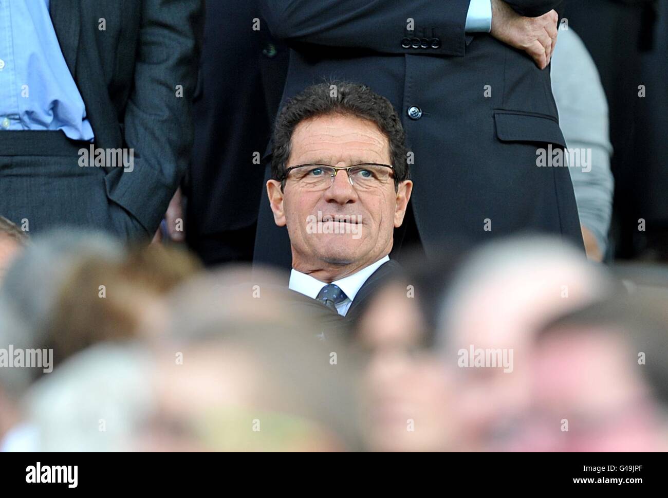 England manager fabio capello in the stands hi-res stock photography ...