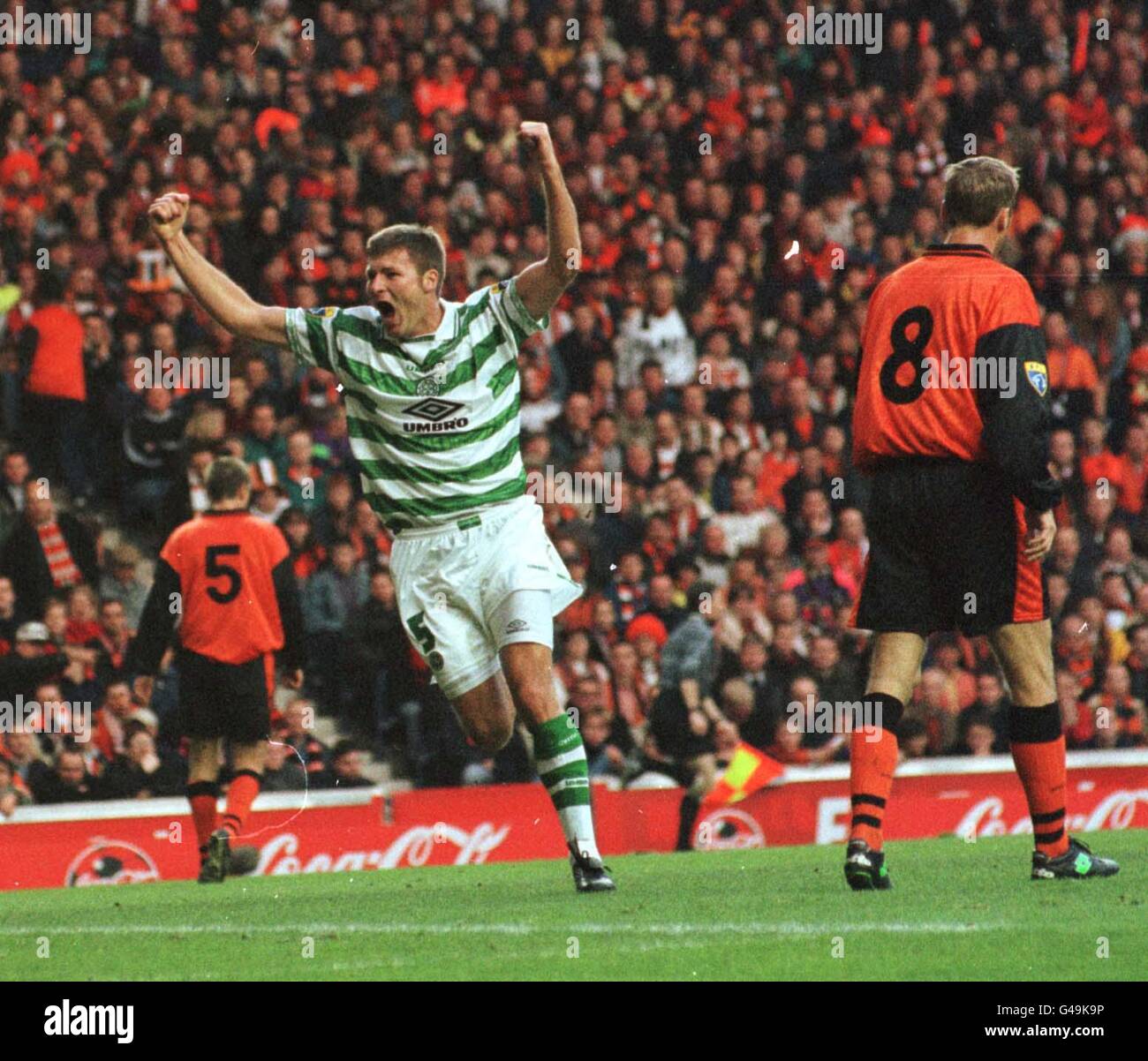 Marc Rieper of Celtic celebrating after scoring agianst Dudee Utd in ...