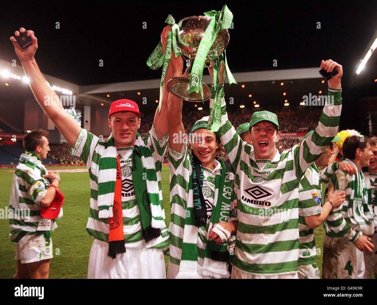 Celtic goalscorers Marc Rieper, Henrik Larsson and Craig Burley ...