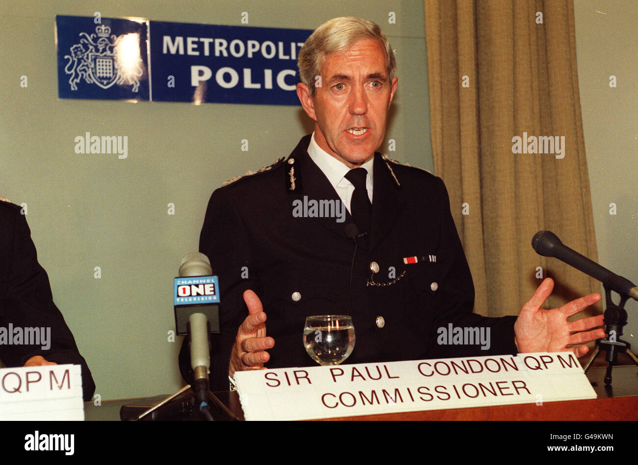 PA NEWS PHOTO 28/7/95 METROPOLITAN POLICE COMMISIONER SIR PAUL CONDON ...