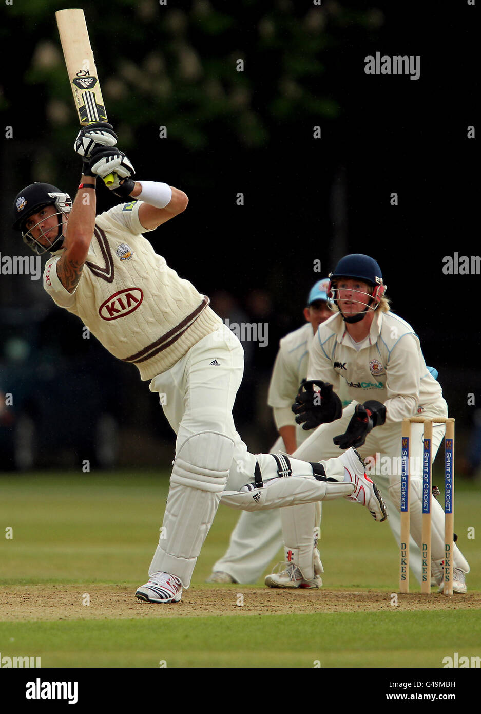 Surrey's Kevin Pietersen in action batting against Cambridge in a MCC ...