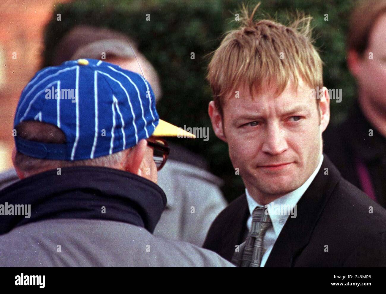 Former Leeds star David Batty (right) arrives at St Mary's Church, New ...