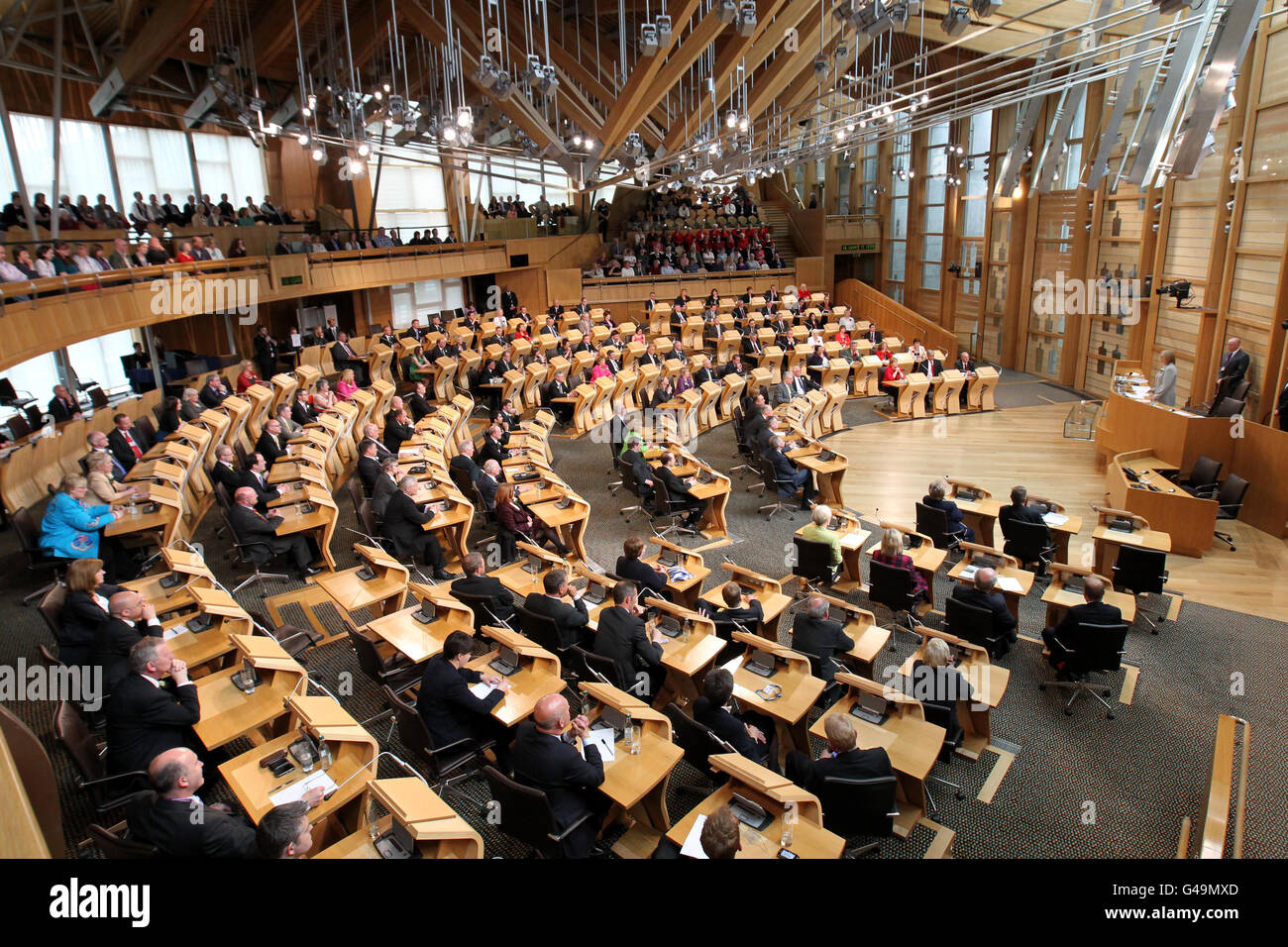 Newly elected MSP Tricia Marwick (far right) takes her position as the ...
